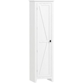 HOMCOM Armoire de Rangement - HOMCOM - Buffet avec 2 &eacute;tag&egrave;res r&eacute;glables - MDF - 43.5x40x121.5cm - Blanc