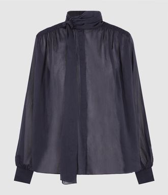 Forte_Forte Chemise bow-tie indaco