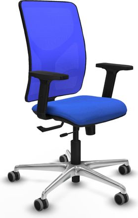 Piqueras y Crespo Schreibtischstuhl, blau, mit 2D-Armlehnen, h&ouml;henverstellbare Lendenwirbelst&uuml;tze, ausgestattet mit Syncro/Traslack und Schneideschaum, mit Rollen von 6