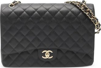 Chanel grand sac porté épaule Double Flap Matelassé (2010-2011) - Noir