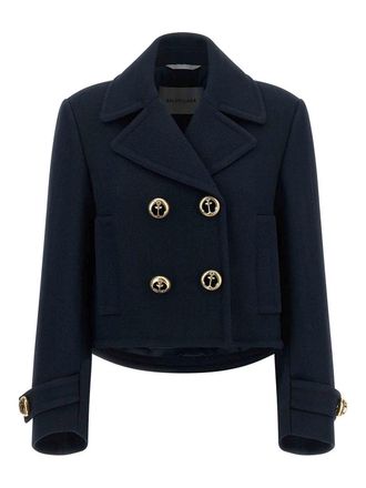 Balenciaga Kurzer Mantel - Blau