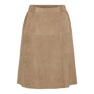 Notyz Midi-Wildlederrock in A-Linie - - Skirts - Damen - Braun - S