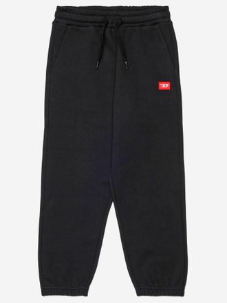 Diesel Boys Cotton Trousers With Logo Black
