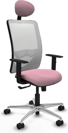 Piqueras y Crespo Schreibtischstuhl mit Rollen in Rosa Zulema mit 1D-Armlehnen, h&ouml;henverstellbarer Lendenwirbelst&uuml;tze und festem Kopfteil, ausgestattet mit 3 Positionen