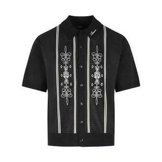 Amiri MA Paneled Knit Shirt - - Tops - Herren - Schwarzk - M