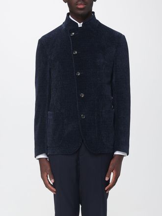 Emporio Armani Asymmetrische Samtjacke mit Stehkragen