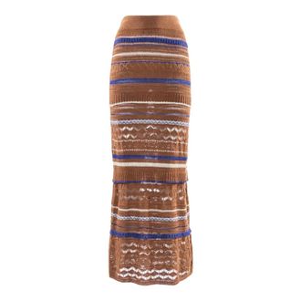 Nenette Geh&auml;kelter Maxi-Rock mit R&uuml;schen und Futter - - Skirts - Damen - Mehrfarbig - S
