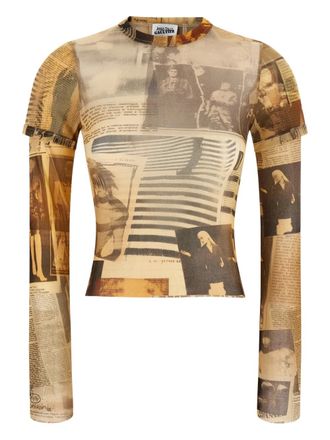 Jean Paul Gaultier The Journal Double Baby layered sleeve T-shirt - Nude