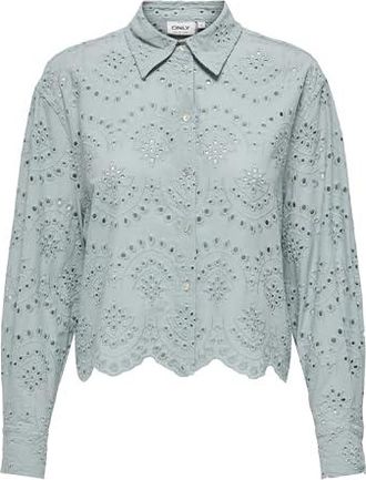 Only Onlvalais L/S WVN Noos T-Shirt à Manches Longues avec épaules superposées, Bleu foncé, XS Femmes