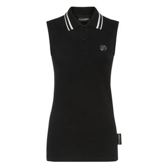 Plein Sport Femme, Tops, Noir, Taille: 44 FR Sleeveless Polo