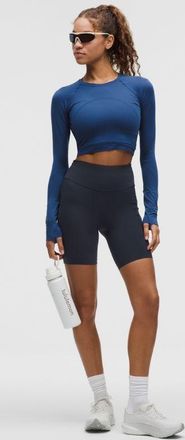 lululemon Short Fast and Free taille haute 5 poches pour Femmes - 20 cm - Bleu - Taille 4