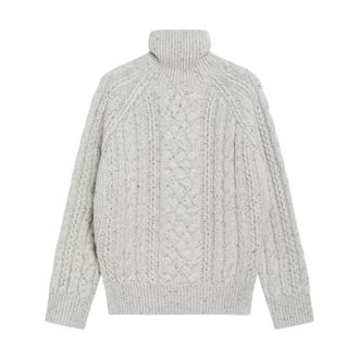 Toteme Pull &agrave; col roul&eacute; en maille torsad&eacute;e - Femme - Pulls - Beige - Taille: 40 FR