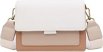 Generic Petit sac &agrave; bandouli&egrave;re &agrave; rabat en cuir pour femme avec compartiment, sac &agrave; main tendance et sac &agrave; main deux tons d&eacute;contract&eacute;s, kaki, small