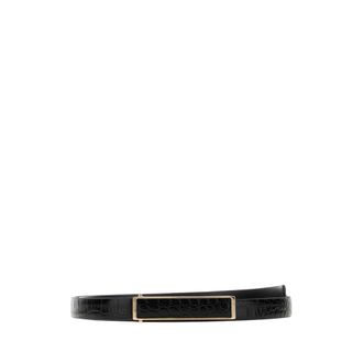 Tom Ford Gegl&auml;tteter G&auml;nzeweicher Kroko-G&auml;bel-G&uuml;rtel - - Accessories - Damen - Schwarzk - 80 CM