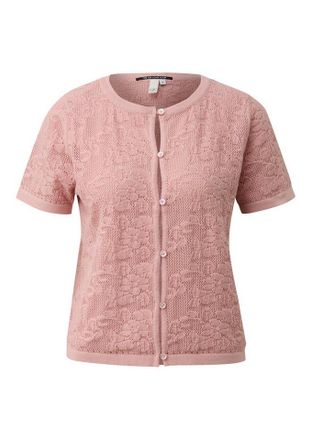 QS by s.Oliver Cardigan Strickjacke Halbarmstrickjacke mit Ajourmuster