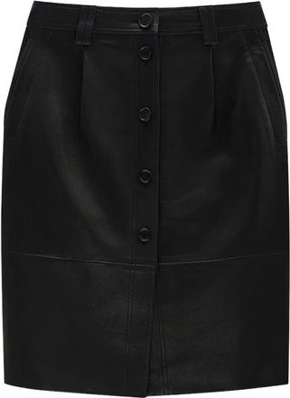 Anine Bing Femme, Jupes, Noir, Taille: 40 FR Button-Front Skirt