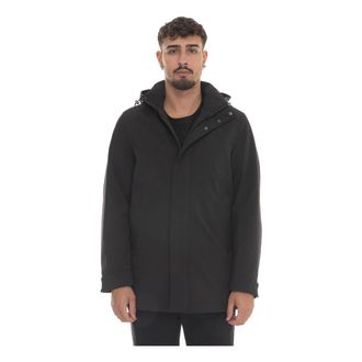 Woolrich Weiche Shelljacke mit Abnehmbarer Kapuze - - Jackets - Herren - Schwarzk - L