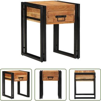 vidaXL Beistelltisch mit Schublade - Beistelltisch mit Schubladen 40 x 40 x 50 cm Massivholz Akazie