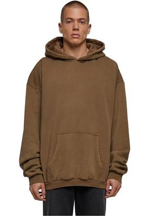 Urban Classics Sweat &agrave; Capuche D&eacute;lav&eacute; &agrave; lacide Homme Sweat-Shirt &agrave; Capuche Olive M