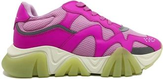 Versace Homme, Chaussures, Multicolore, Taille: 44 EU Baskets en Cuir avec Maille R&eacute;fl&eacute;chissante