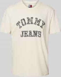 Tommy Jeans Regular Fit T-Shirt aus reiner Baumwolle mit gemustertem Label Print