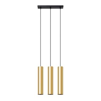 Sollux Lighting Suspension luminaire plafonnier acier 3 flammes lampe LED ampoule 3000K doré brillant Toris