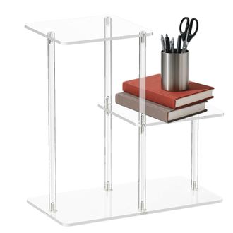 Generico Nachttisch, Acryl, Kristall-Sofa-Tisch mit 3 Ebenen, dekoratives, transparent, f&uuml;r Eingang, Arbeitszimmer, Flur, Bad und Wohnzimmer