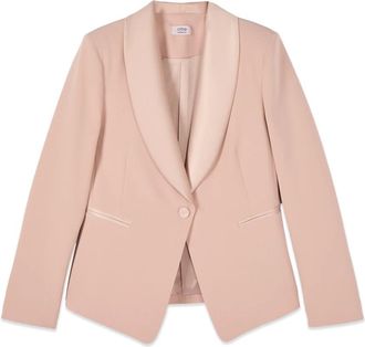 Oltre Femme, Vestes, Rose, Taille: 48 FR Q809R004607N006 Veste Blazer &agrave; Revers Satin&eacute;