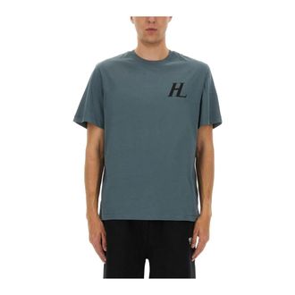 Helmut Lang Logo T-Shirt - - Tops - Herren - Blau - L