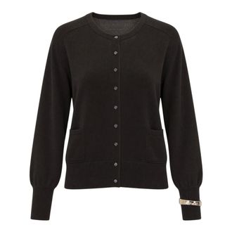 Liu Jo Cardigan en maille c&ocirc;tel&eacute;e &agrave; col rond - Femme - Pulls - Brun - Taille: 38 FR