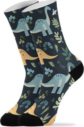 Generic Dinosaure Bleu Et Jaune Chaussettes Hommes Doux Chaussette Homme Respirantes Chaussettes De Tennis Pour Affaires Cyclisme Travail 40Cm