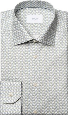 Eton Signature Twill-Hemd mit Motiv-Print und Kentkragen, Slim Fit in