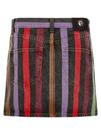 Versace Womens Multicolor Cotton Long Skirt