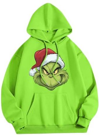 Generic Le Grinch Sweat A Capuche Femme Deguisement Pulls Vetement Costume The De Sweatshirts Christmas Pyjama Pilou 2025 Plaid Femmes Vêtements Hiver Noel Mo