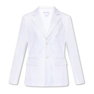 Bottega Veneta Femme, Vestes, Blanc, Taille: 38 FR Blazer en coton &agrave; col chemise