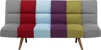Beliani Schlafsofa in skandinavischem Stil klappbar Patchwork bunt Ingaro