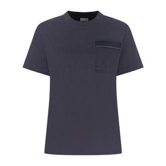 Brunello Cucinelli T-Shirt - - Tops - Damen - Blau - S