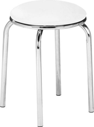 CARRYHOME Stapelhocker, Wei&szlig;, Metall, Textil, 45 cm, Esszimmer, St&uuml;hle, Hocker