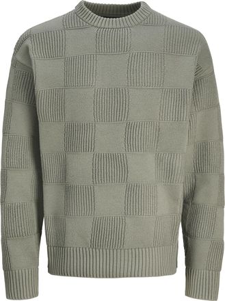 Jack & Jones JACK&JONES Herren JPRBLAPEETO Pattern Knit Crew Neck Strickpullover, Agave Green, Large