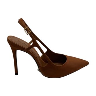 Schutz Femme, Chaussures, Brun, Taille: 38 EU Escarpin compens&eacute; en daim 11 cm