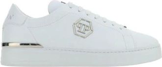 Philipp Plein Homme, Chaussures, Blanc, Taille: 44 EU Leather Low Top Baskets