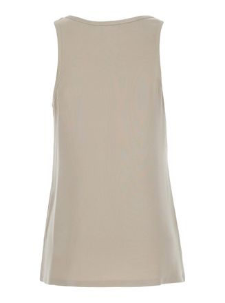 Max Mara Womens Sleeveless Top Pavido Beige Silk Tops