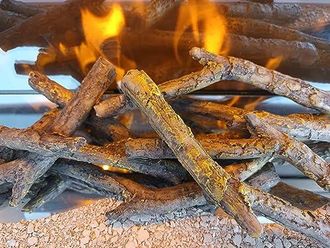 Chemin'Arte Set mit 5 dekorativen Holzscheiten in Holzoptik f&uuml;r Elektrokamine - Scheite ca. 12 cm gro&szlig; - Veredelt den Flammeneffekt Ihres dekorativen Kamins