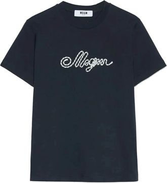 Msgm Msgm, Femme, Tops, Bleu, Taille: 44 FR T-shirt