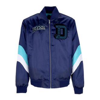 Dolly Noire Navy Satin Bomber Jacket Mens - - Jackets - Herren - Blau - M