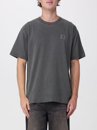 Carhartt Work in Progress Kurz&auml;rmeliges Baumwoll-T-Shirt mit Kontrastlogo