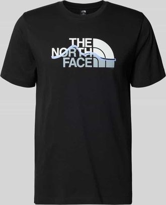 The North Face Regular Fit T-Shirt aus reiner Baumwolle Modell MOUNTAIN LINE