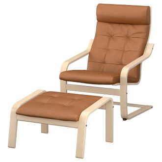 IKEA PO&Auml;NG Sessel und Hocker