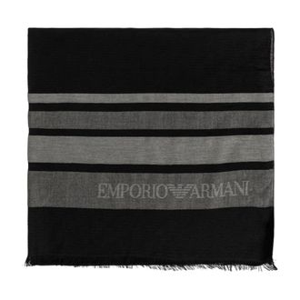 Emporio Armani Logo Schal - - Accessories - Herren - Schwarzk - ONE SIZE