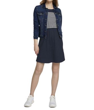 Tom Tailor Damen Jersey Mini-Kleid 1024956, 10668 - Sky Captain Blue, M